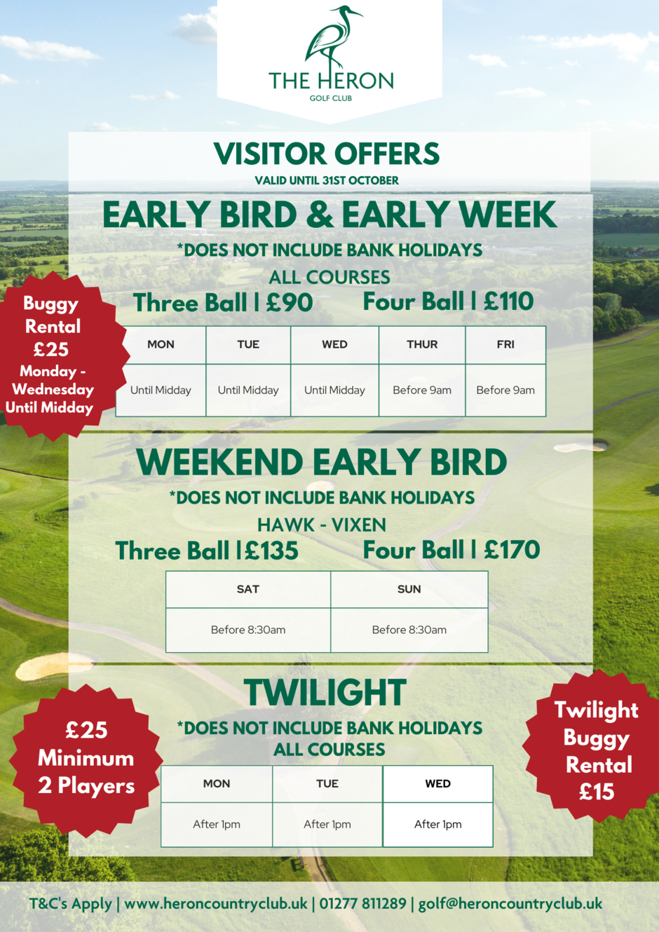 Green Fees :: Green Fees | The Heron Golf Club